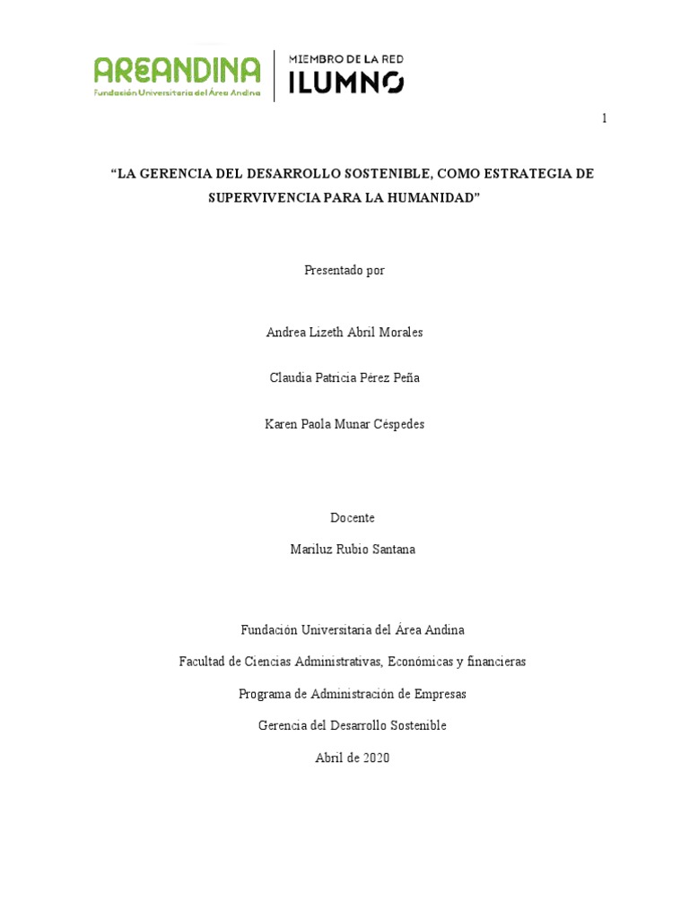 Eje 4 Gerencia Del Desarrollo Sostenible Pdf Desarrollo Sostenible