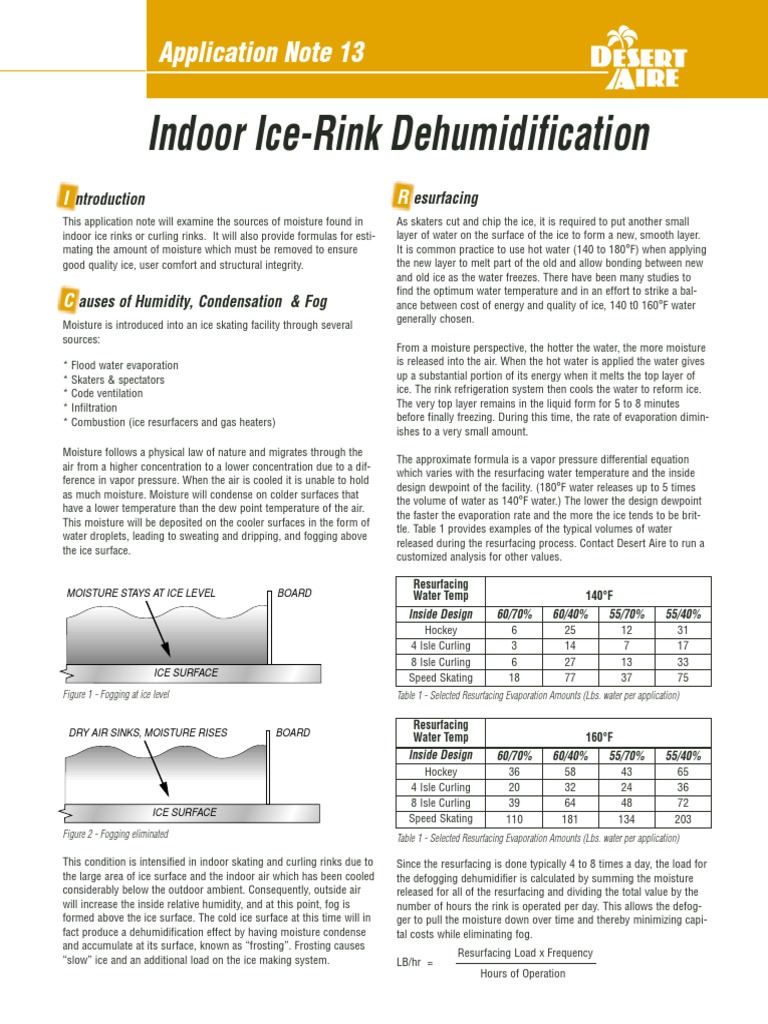 Indoor Ice-Rink Dehumidification: Application Note 13 | PDF | Humidity ...