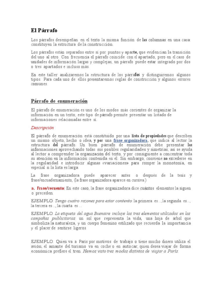 Párrafos Ejercicios 2 | PDF