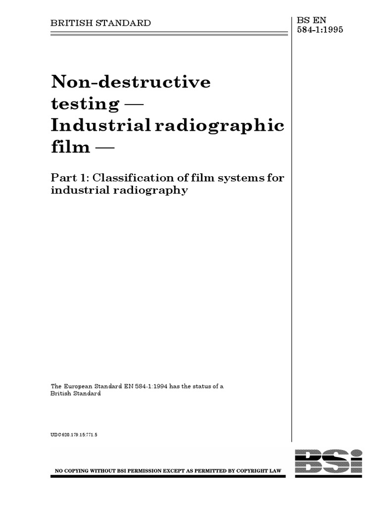 BS en 584-1-1995 PDF | PDF | Nondestructive Testing | Radiography