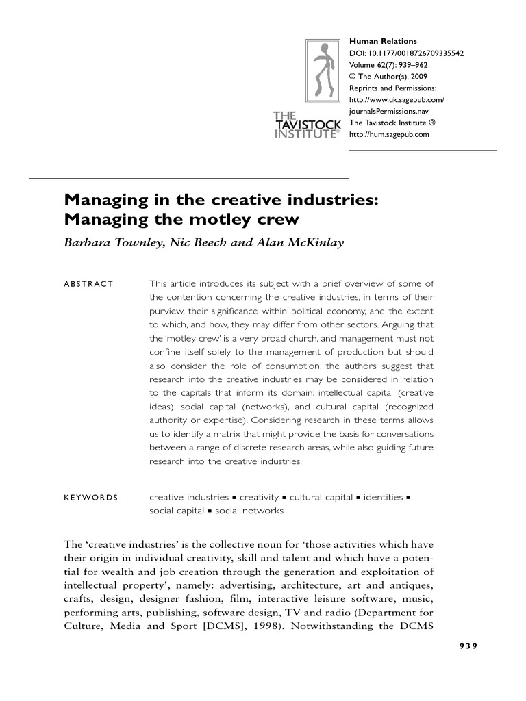 Creative Industry Journal | PDF | Identity (Social Science) | Creativity