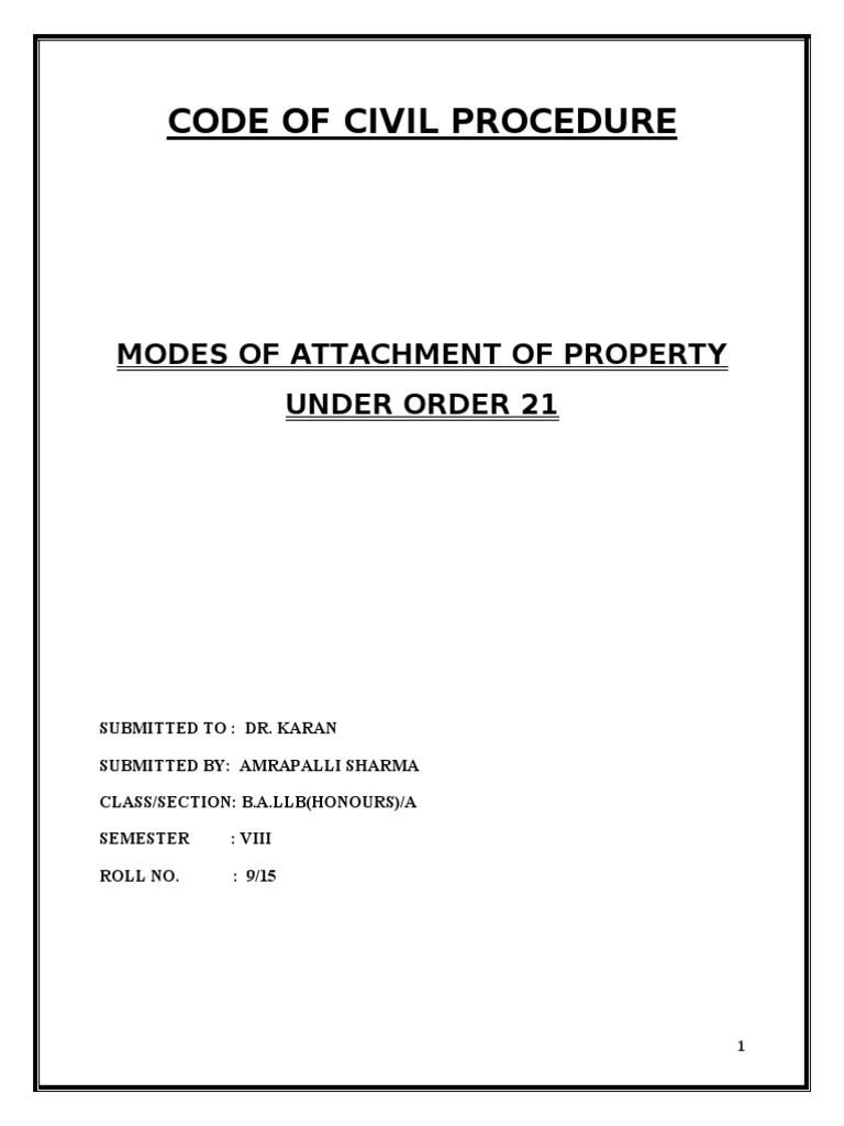 CPC - Modes of Attachment of Property | PDF | Garnishment | Judgment (Law)