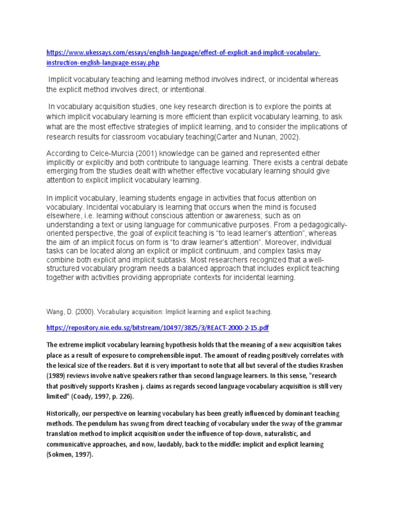 Instruction-English-Language-Essay - PHP: Wang, D. (2000) - Vocabulary ...