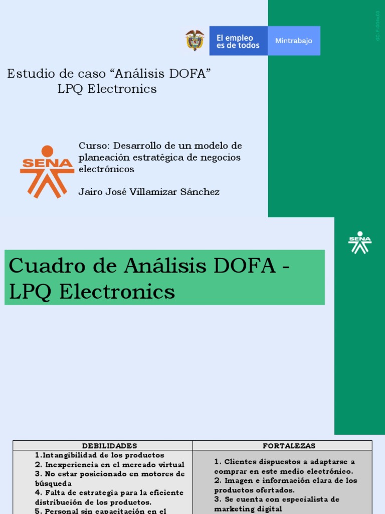 Presentacion ANALISIS DOFA LPQ | PDF | Marketing | Tecnología de información y comunicaciones