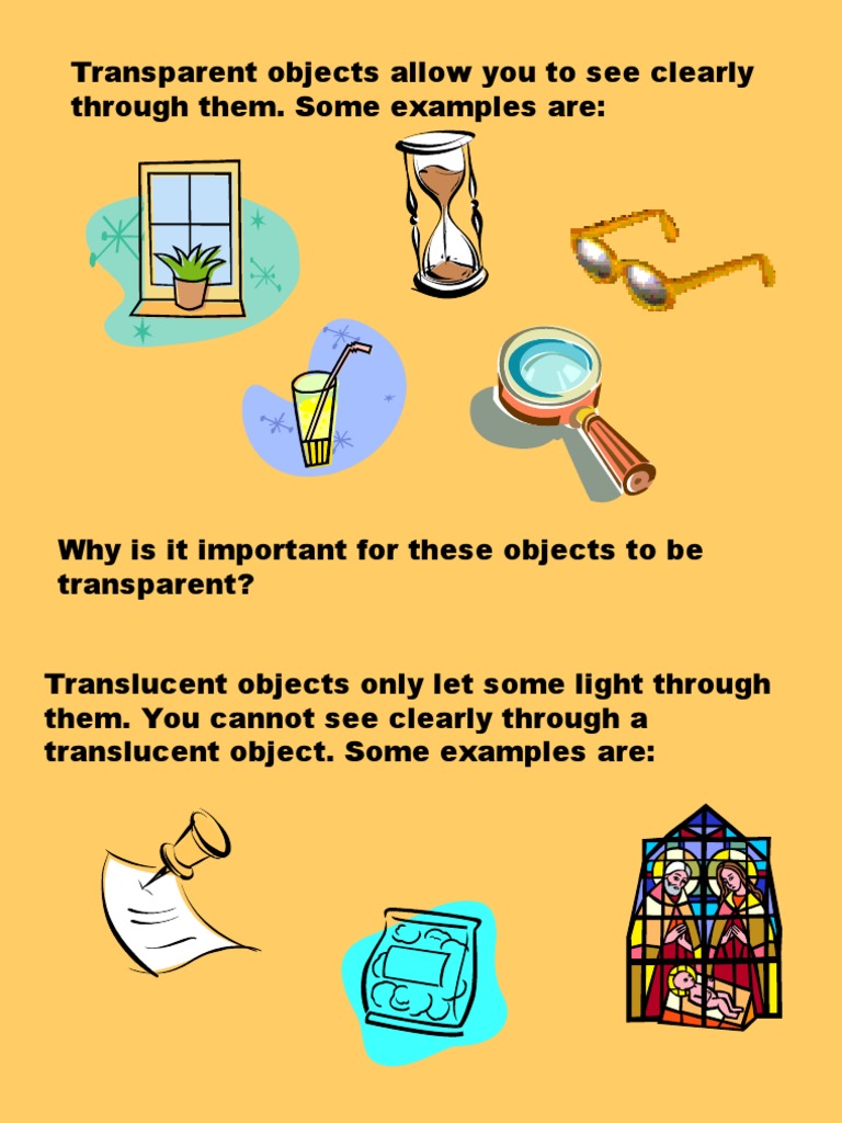 Transparent Objects Allow You To See Clearly Through Them. Some ...