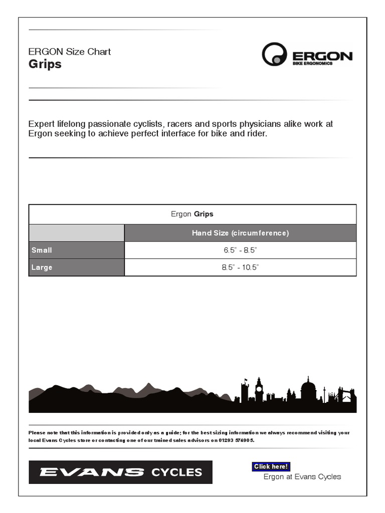 Ergon Grips Size Chart Guide | PDF