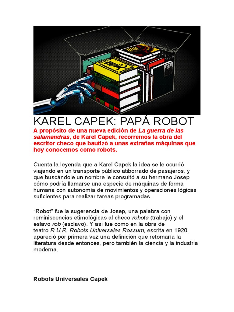 Karel Capek Papa Robot | PDF | Robot | Robótica
