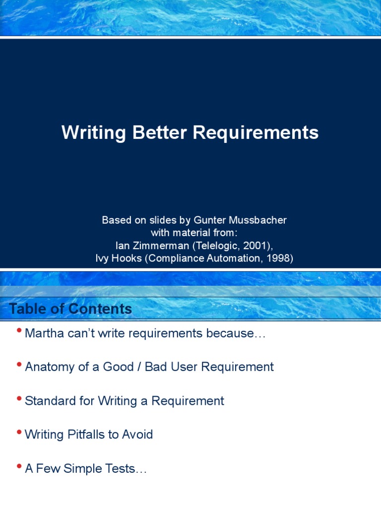 1 2-WritingBetterRequirements | PDF | Subject (Grammar) | System