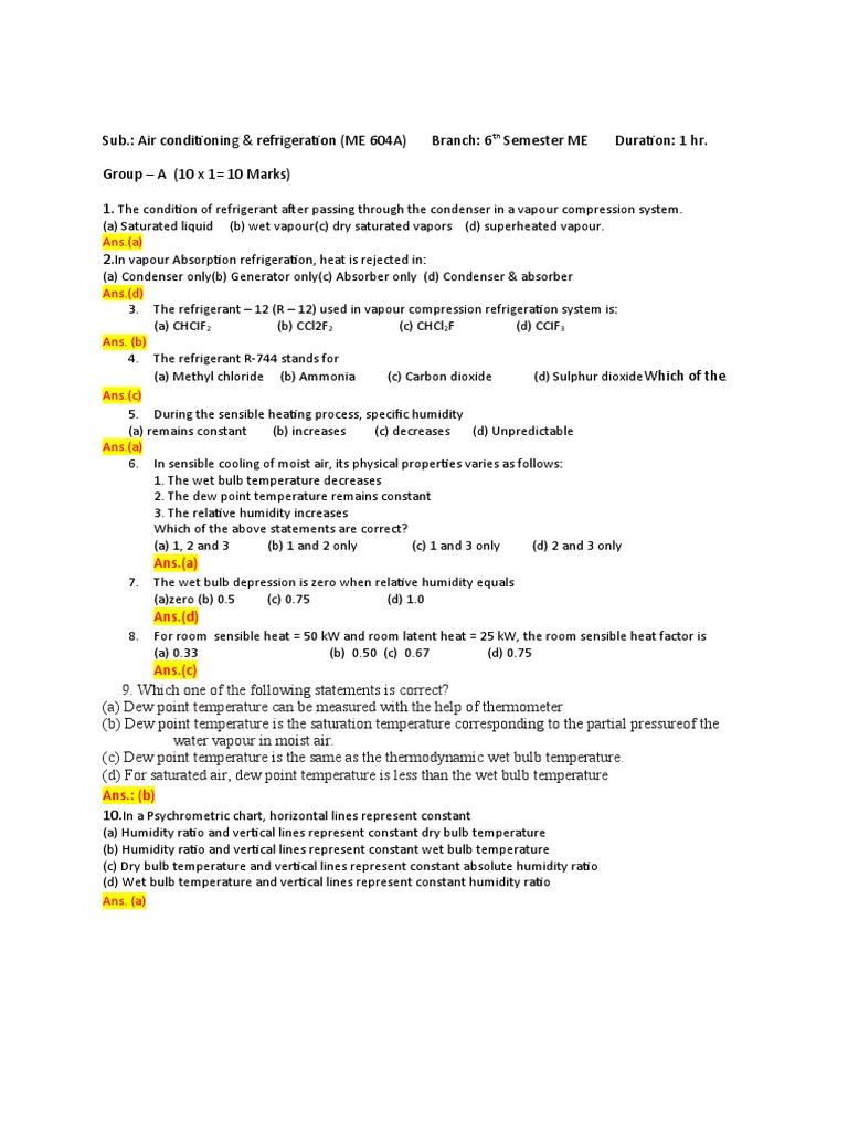 QP Me604a Maa New | Download Free PDF | Humidity | Branches Of ...