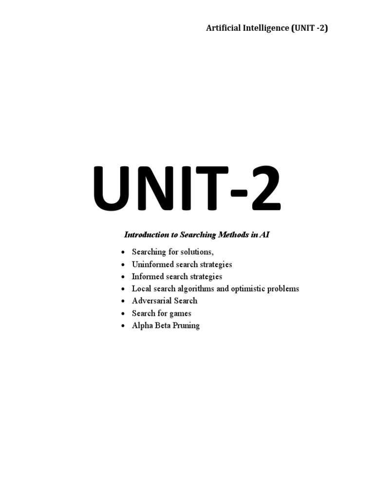 Artificial Intelligence (UNIT - 2) | PDF | Artificial Intelligence ...