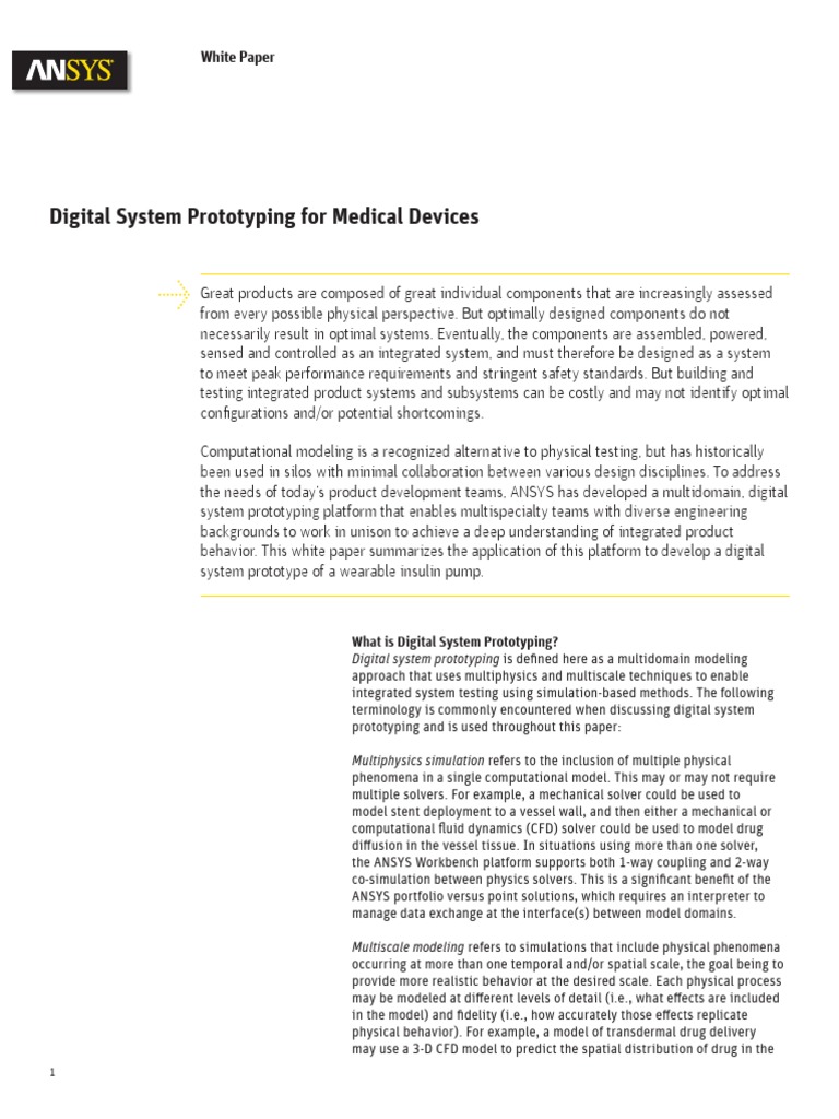 Digital System Prototyping For Medical Devices: White Paper | PDF ...