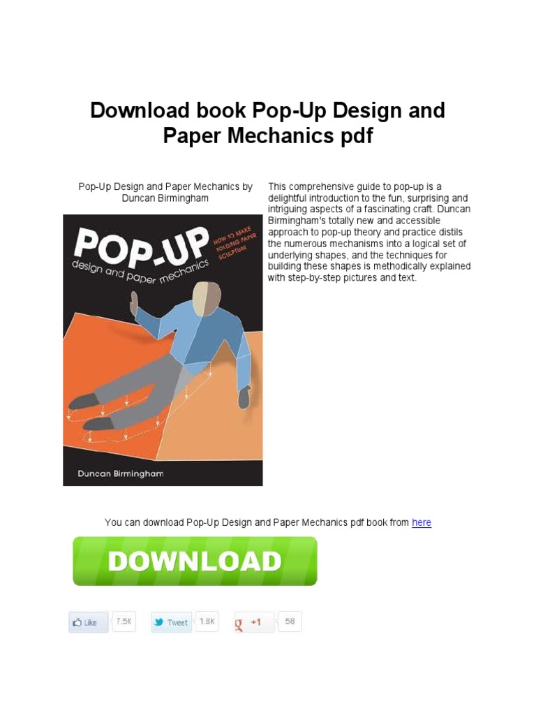 Book Pop-Up Design and Paper Mechanics PDF | PDF