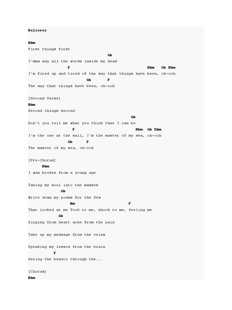 Believer Chords | PDF