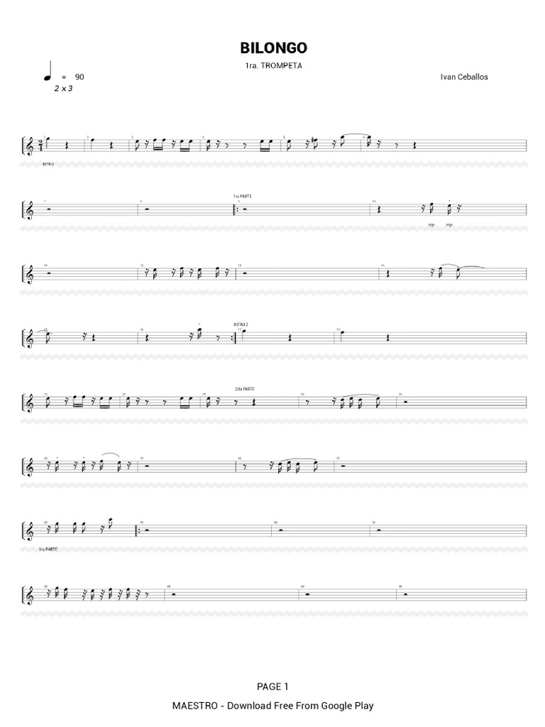 Bilongo. Trompeta 1 | PDF