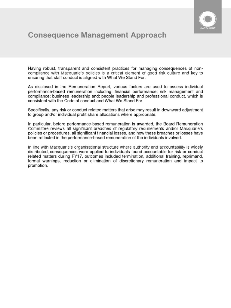 Macquarie Consequence Management Guide | PDF