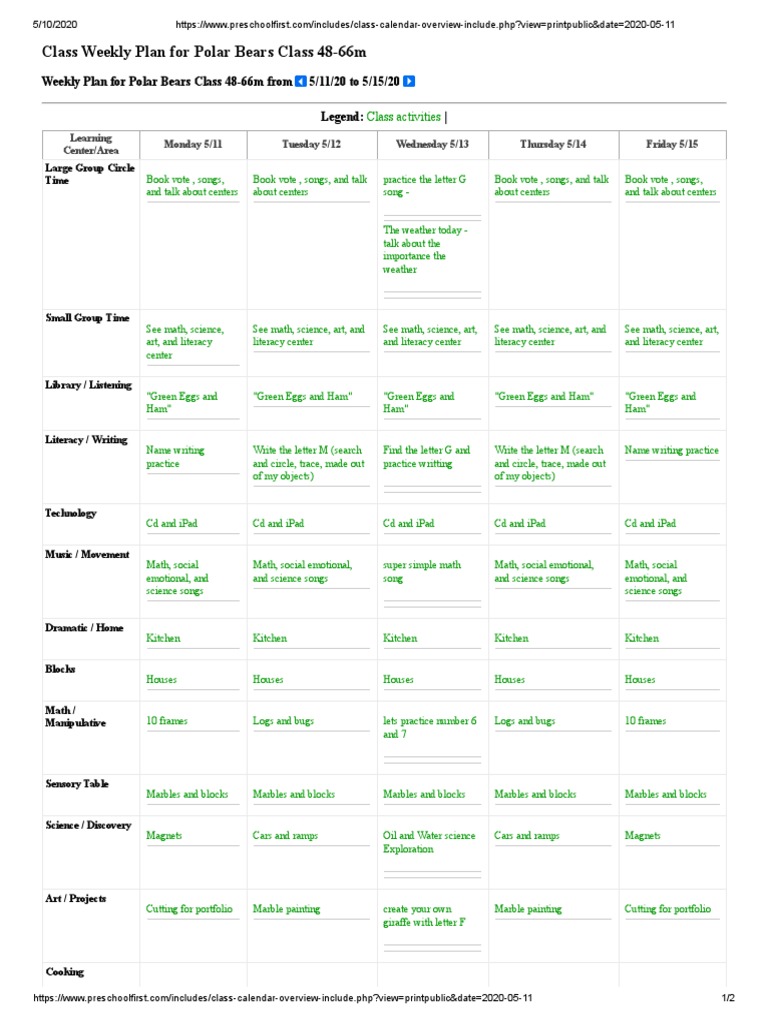 2020-05-011 Class-Calendar-Overview-Include | PDF | Language Arts ...