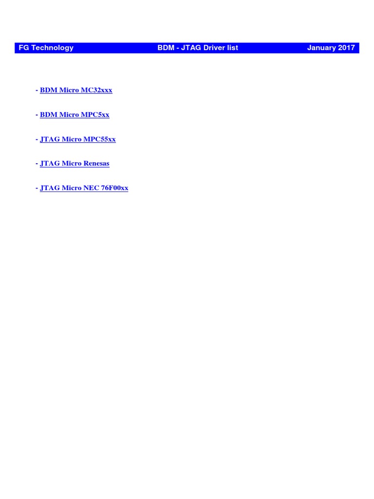FGTech BDM JTAG DRIVER LIST PDF | PDF | Toyota | Lexus