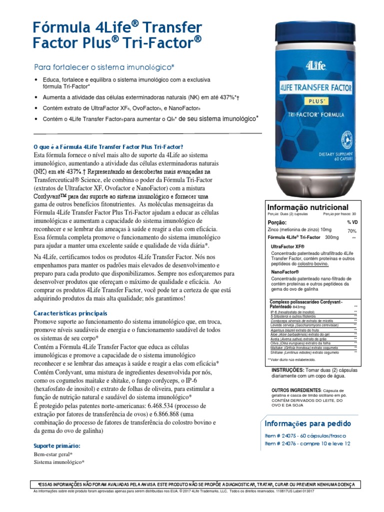 4life-transfer-factor-plus-trifactor_Português-1.pdf | PDF | Sistema ...