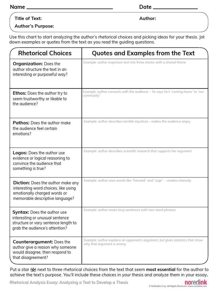 Rhetorical Choices Quotes and Examples From The Text | PDF