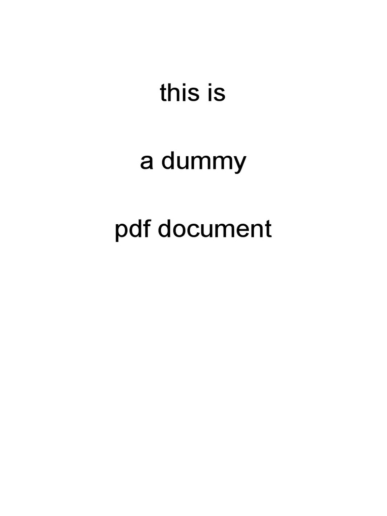 This Is A Dummy PDF Document | PDF