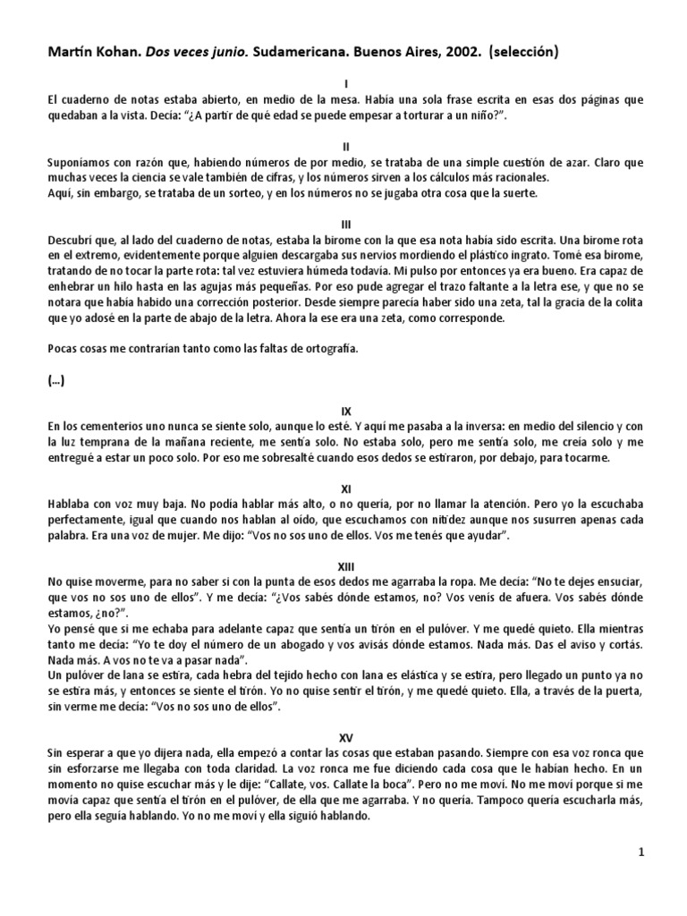 Kohan-Dos Veces Junio | PDF