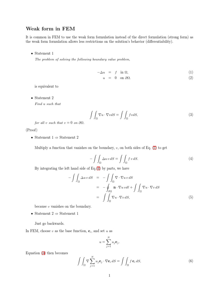 Weak Form FEA II | Download Free PDF | Finite Element Method | Mathematical Objects
