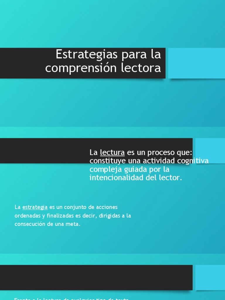 Estrategias para La Comprensión Lectora | PDF | Comprensión lectora ...