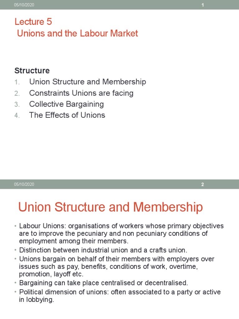 Unions and The Labor Market | PDF | Trade Union | Labour Economics