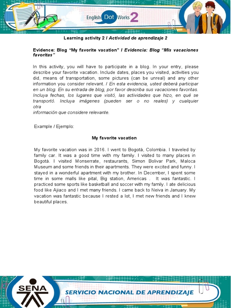 Learning Activity 2 / Actividad de Aprendizaje 2 Evidence: Blog "My ...