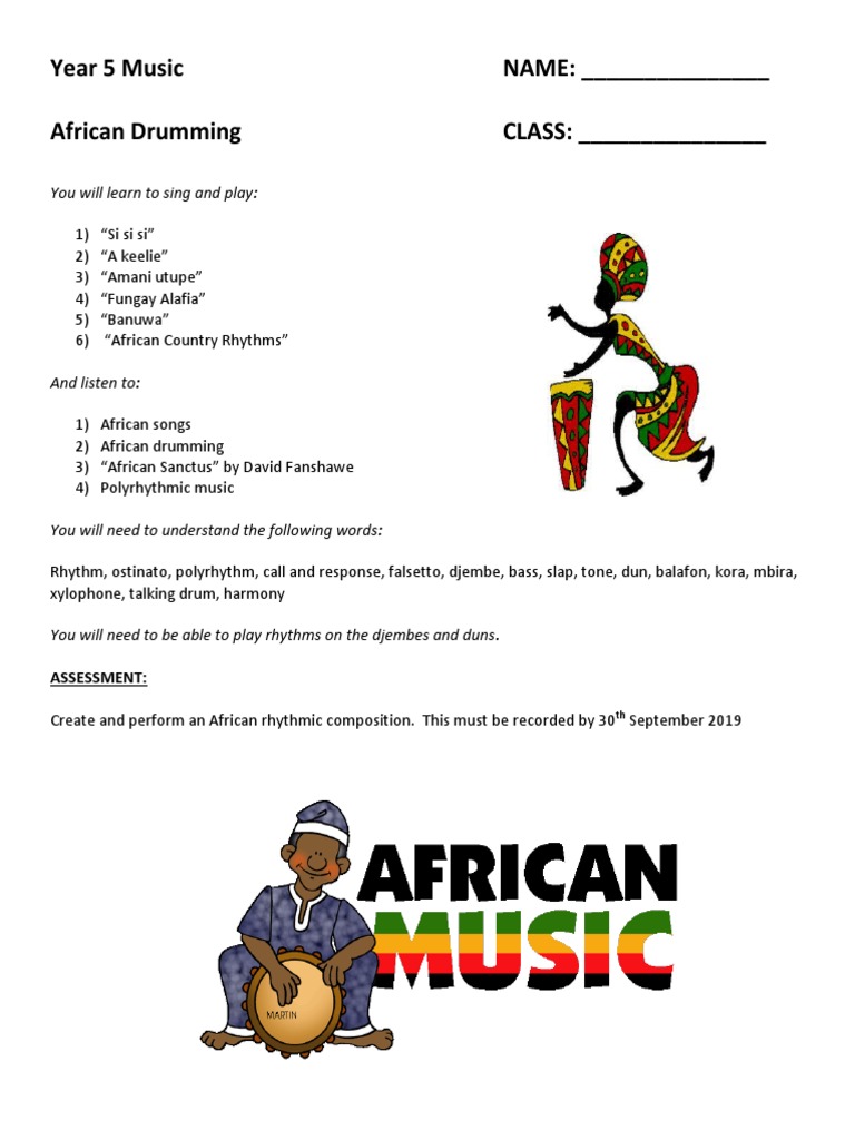 Year 5 African Drumming Curriculum | PDF | Musical Notation | Musicology