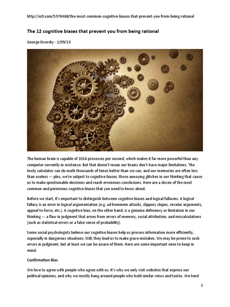 12 Cognitive Biases | PDF