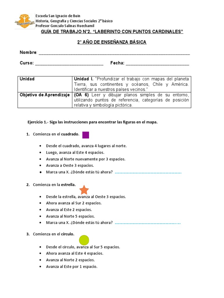 Guía de Mapas para 2° Básico | PDF | Mapa | Geografía