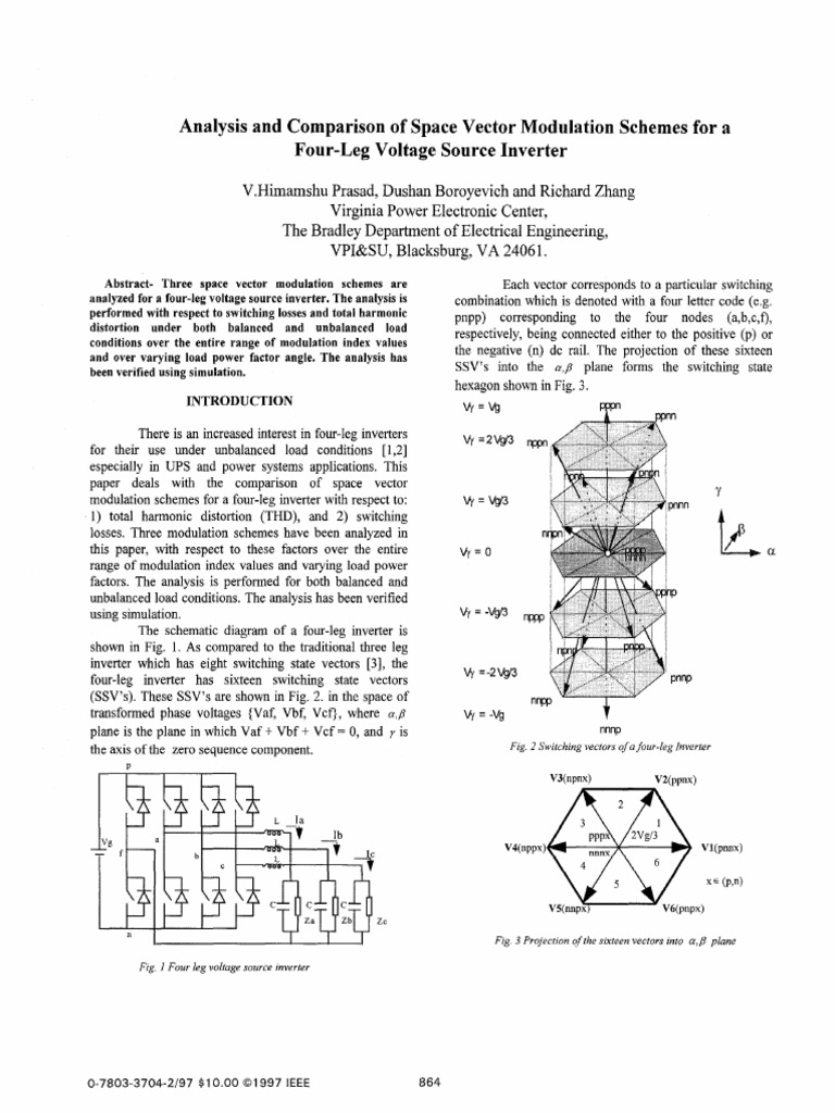 Space Vector Modulation for 4-Leg Inverters | PDF | Power Inverter ...