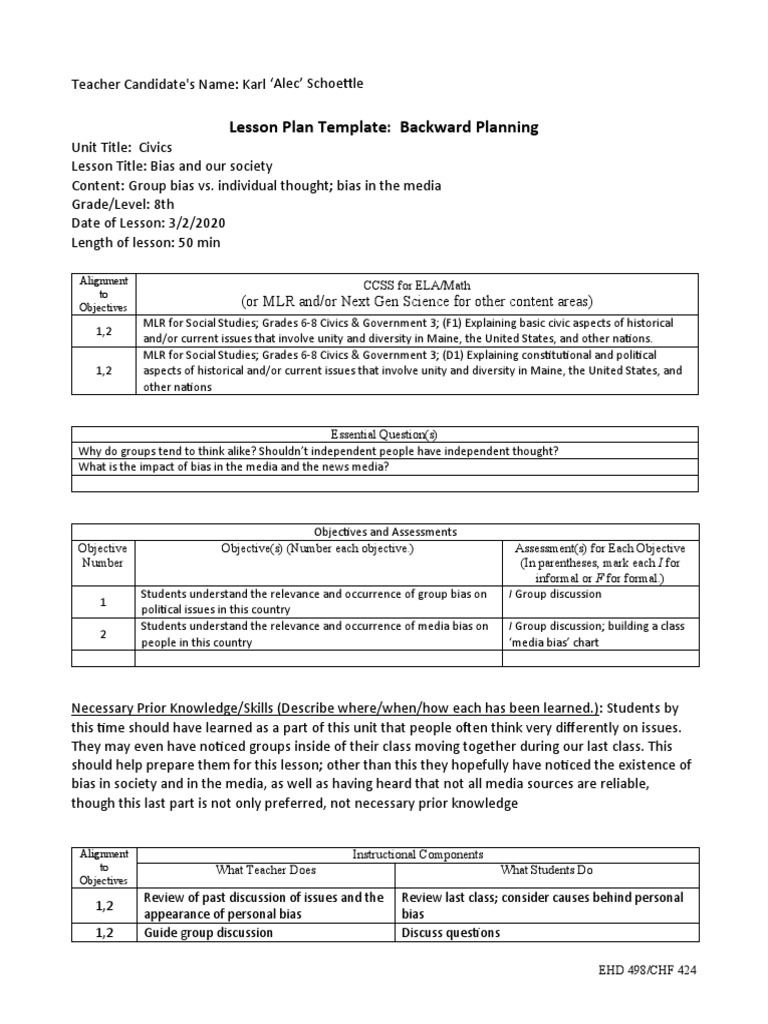 5 Bias and Society Lesson Plan | Download Free PDF | Critical Thinking ...