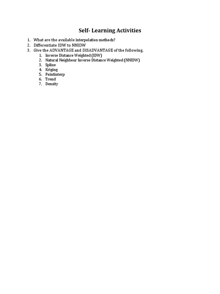 Self-Activities 1 | PDF