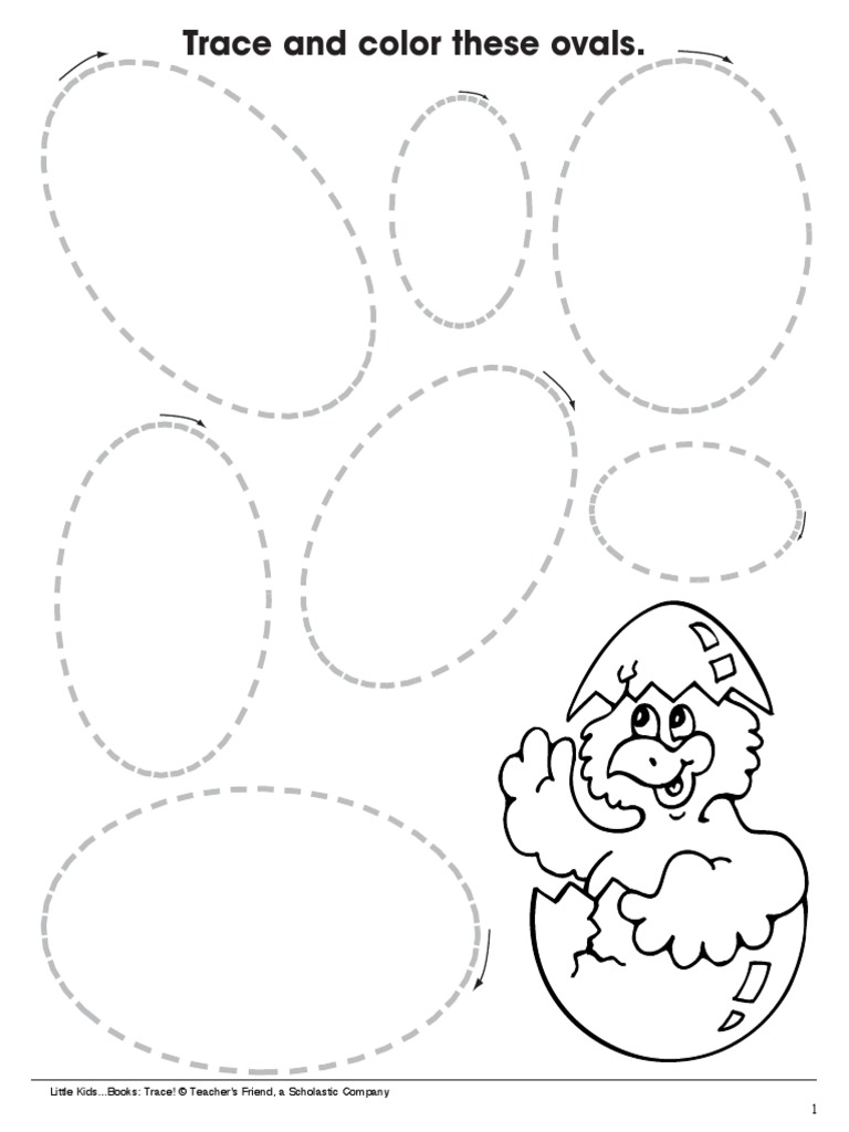 Trace and Color These Ovals.: Little Kids... Books: Trace! © Teacher's ...