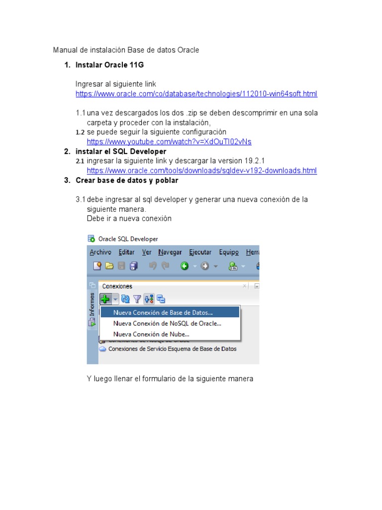 Manual de Instalación Base de Datos Oracle | PDF | Oracle Corporation ...