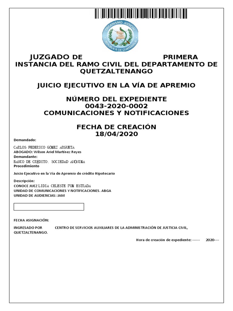 Caratula Expediente | PDF