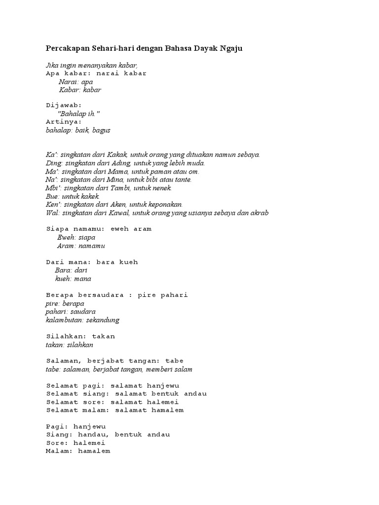 Bahasa Dayak | PDF
