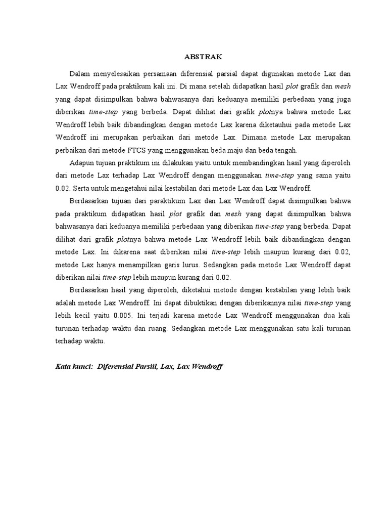 5 Gabungan Lax Dan Wendroff | PDF