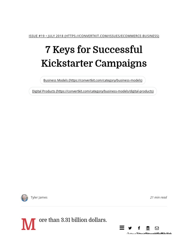 7 Keys For Successful Kickstarter Campaigns | PDF | Kickstarter | Publishing