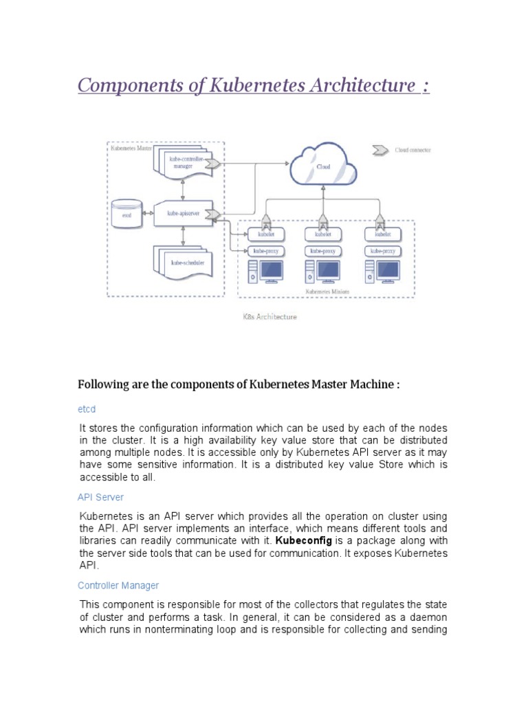 Components of Kubernetes Architecture | PDF | Computer Architecture ...