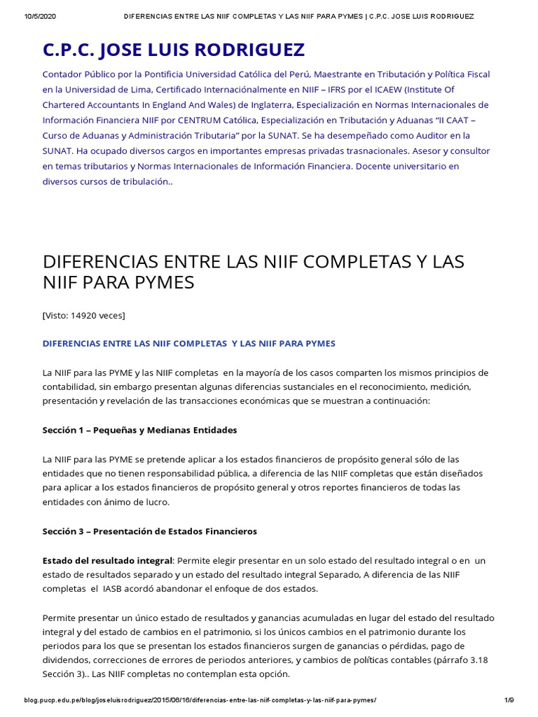 Diferencias Entre Las Niif Completas y Las Niif para Pymes | PDF | Activo intangible | normas ...