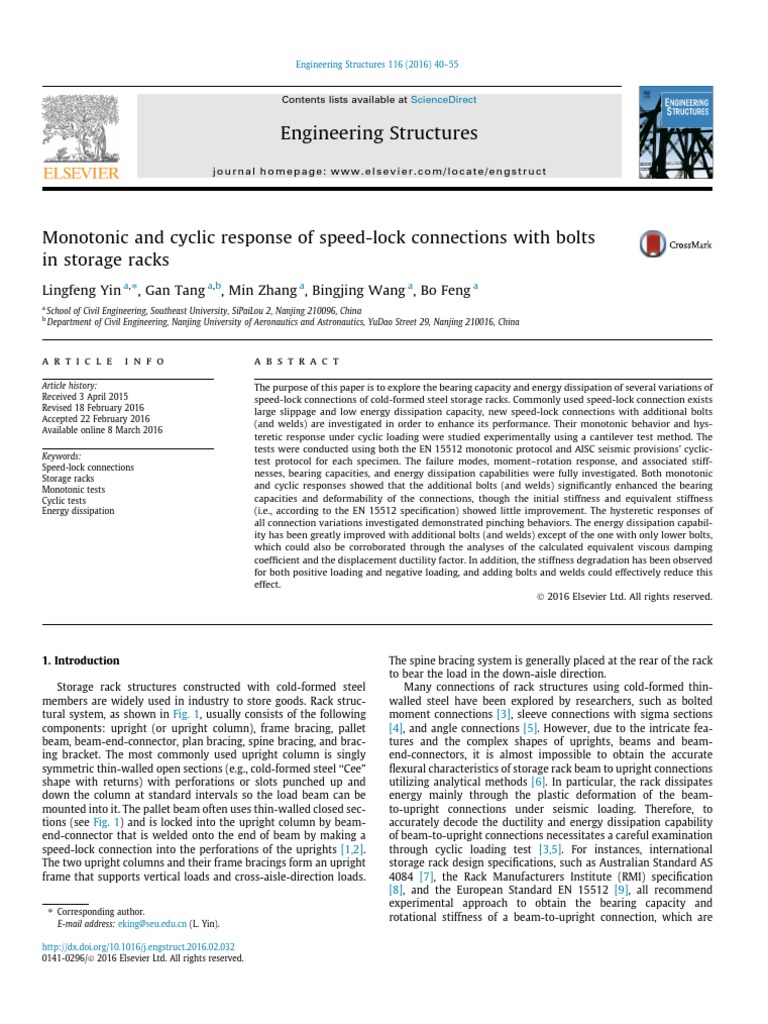 05 - Monotonic and Cyclic Response of Speed-Lock Connections With Bolts ...