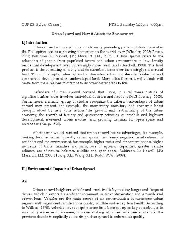 Urban Sprawl and How It Affects The Environment | PDF | Urban Sprawl ...