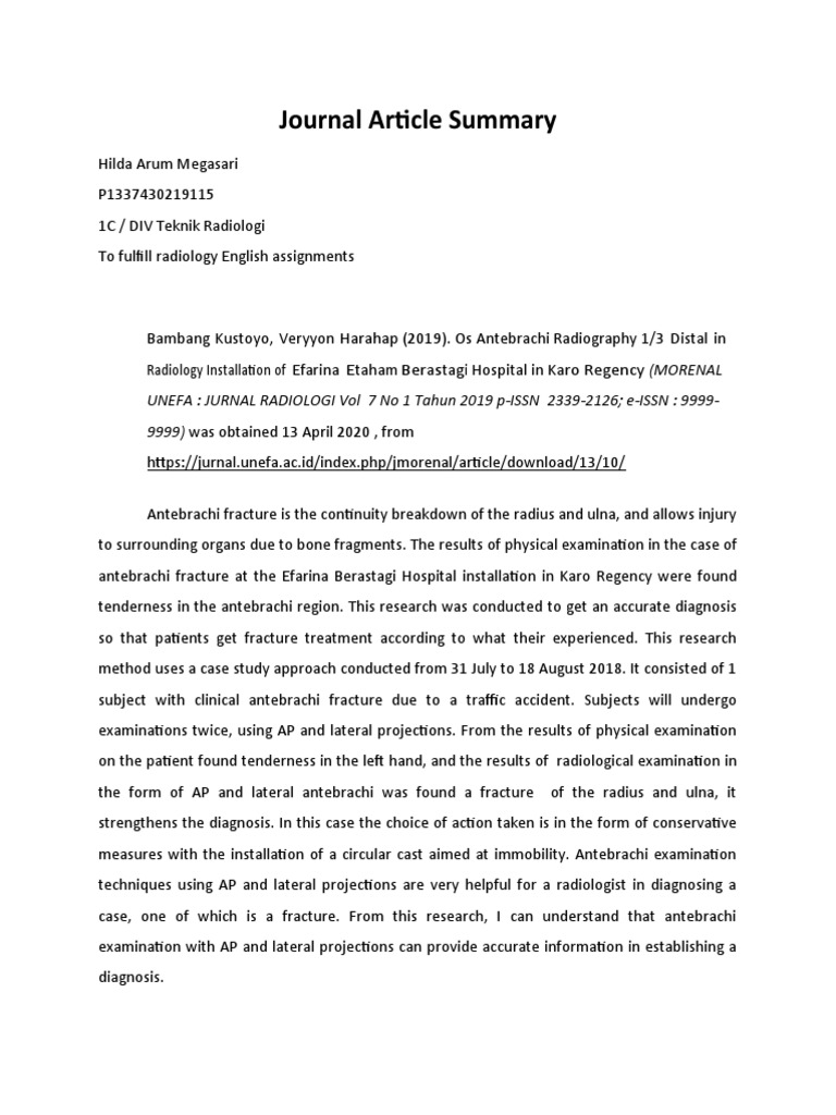 Journal Summary | PDF