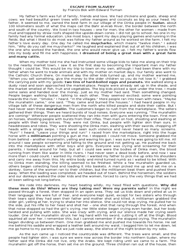 Escape From Slavery | PDF | Khartoum