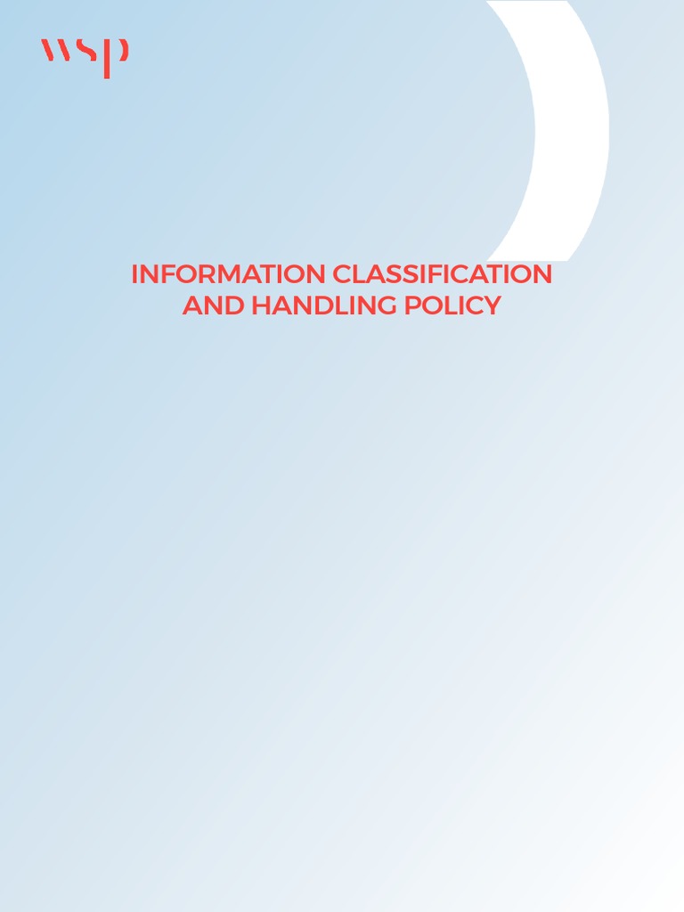 Information Classification and Handling Policy | PDF | Classified ...