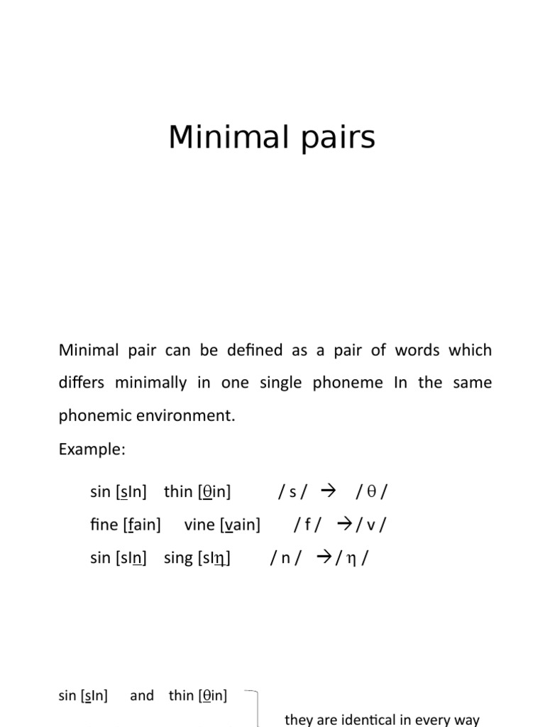 Phonetics - 6-5-2020 - Minimal Pairs | PDF