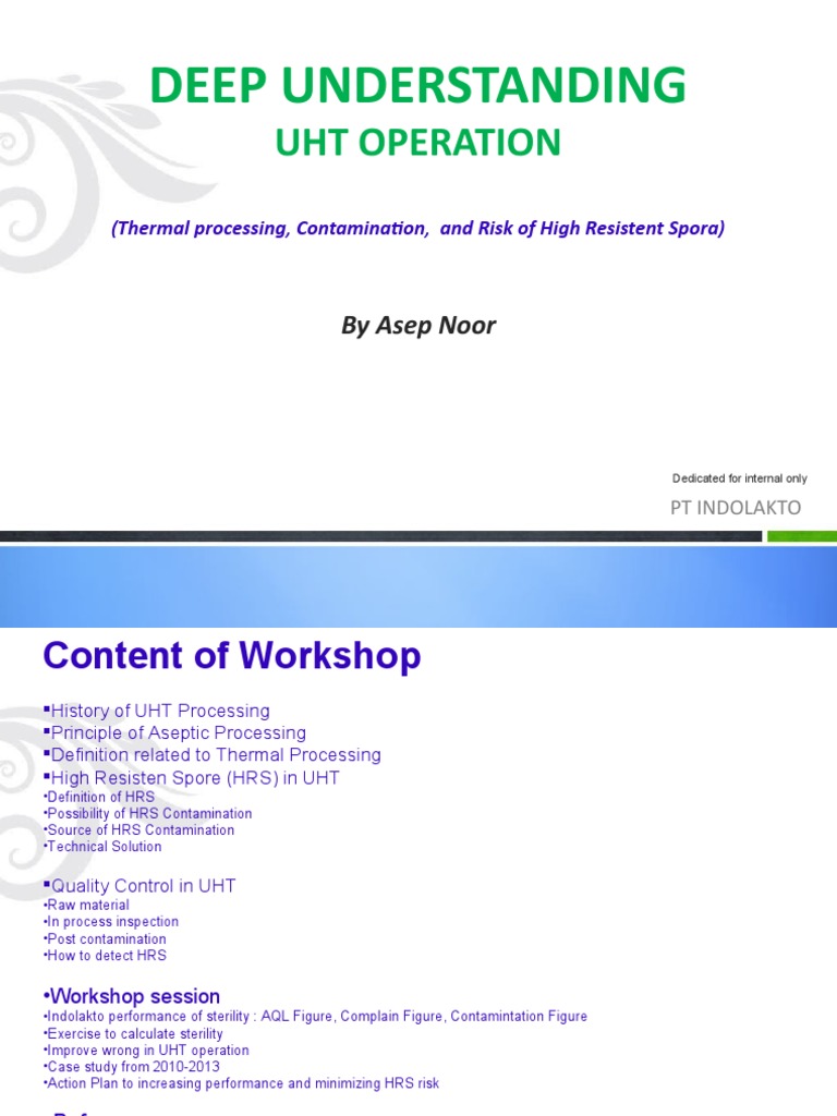 Advance UHT Processing Technical Trainin | PDF | Leak | Milk